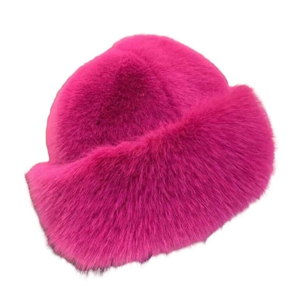 Accessories | Faux Fur Hat Hot Pink Super Soft Fashion Hat | Poshmark